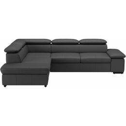 Sit & More sit&more Ecksofa &raquo;Alcudia L-Form, B: 272 cm, Arm- und Kopfteilverstellung, Eckcouch&laquo; optional Schlaffunktion, Komfortsitz schwarz NaturLEDER B/H/T: 