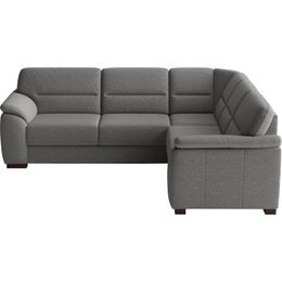 Sit & More sit&more Ecksofa &raquo;Montego L-Form, B: 256 cm, gro&szlig;e Stoffauswahl, Komfort Sitzh&ouml;he 46cm&laquo; wahlweise mit Schlaffunktion und Schubkasten grau 100% 