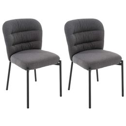 OTTO home Esszimmerstuhl &raquo;Aniene&laquo; () 2 Stk.Gepolsterte R&uuml;ckenlehne und Sitzfl&auml;che, Sitzh&ouml;he 49 cm grau Stoff B/H/T: 46cm x 82,5cm x 56cm, 2 Stk., 