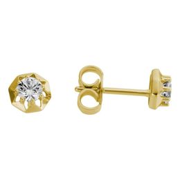 Firetti Damen Paar Ohrstecker &raquo;Schmuck Geschenk Gold 333 Ohrschmuck Ohrringe Blumen&laquo; mit Zirkonia (synth.) gold 5mm, Gelbgold 333