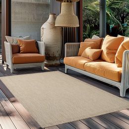 Ayyildiz Teppiche Outdoorteppich &raquo;GIZA 1410, auch als L&auml;ufer und Rund&laquo; rechteckig 3 mm H&ouml;he L&auml;ufer, In- und Outdoor, Wetterfest, Wasserabweisend, robust beige 