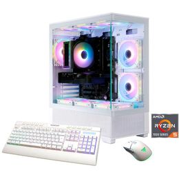 GAMEMAX Gaming-PC &raquo;Vista AW 8207 AMD Ryzen 5 7500F 32GB DDR5 1TB SSD RX 9070&laquo; Windows 11, DDR5 RAM wei&szlig; WLAN AX Wi-Fi 6E; Bluetooth 5.3; Gigabit 