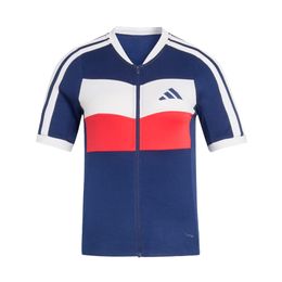 adidas Performance Athletic Cardigan 'Tempo' female size M Dark blue / Light red / White