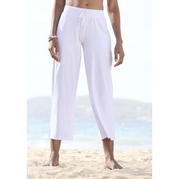 BEACHTIME BY LASCANA 7/8-Strandhose wei&szlig; Gr. 32/34 f&uuml;r Damen. Figurumspielend. Nachhaltig.
