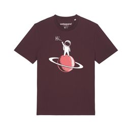Watapparel Shirt 'Astronaut says Hi' male size XXL Mixed colors / Dark red