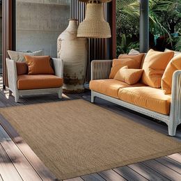 Ayyildiz Teppiche Outdoorteppich &raquo;GIZA 1410, auch als L&auml;ufer und Rund&laquo; rechteckig 3 mm H&ouml;he L&auml;ufer, In- und Outdoor, Wetterfest, Wasserabweisend, robust braun 