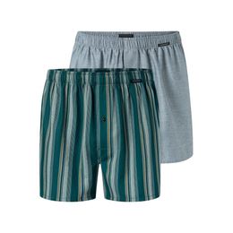 Schiesser Boxershorts Web in Grau / petrol | Gr.: XL