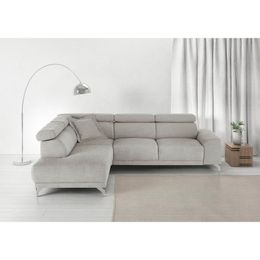3C Candy Ecksofa &raquo;Greve Sofa immer mit manuelle Kopfteilverstellungen, modern, elegant&laquo; wahlweise motorischer Sitzvorzug, bequem und zeitlos, L-Form 