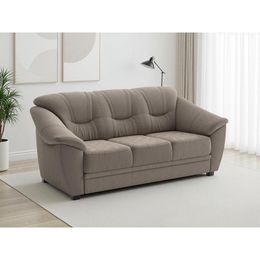 Sit & More sit&more 3-Sitzer &raquo;Savona, B: 198 cm, Federkern, Komfortsitzh&ouml;he 46 cm&laquo; optional Schlaffunktion, Liegefl&auml;che 190x137cm, Stoff- & Lederauswahl braun B/