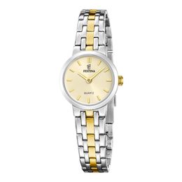 Festina Damen Quarzuhr &raquo;Mademoiselle&laquo; Armbanduhr, Damenuhr, Edelstahlarmband, analog gold Einheitsgr&ouml;&szlig;e