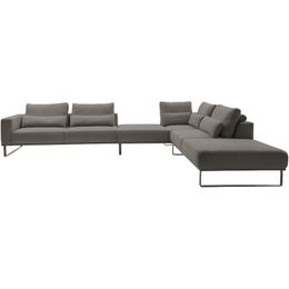 Musterring Ecksofa &raquo;JustB! PM100 bequem, modern, elegant und viel Platz, bodenfrei&laquo; mit Zwischenhocker, wahlweise mit Funktion und Kissen, Ma&szlig;e 290 x 398 grau 85