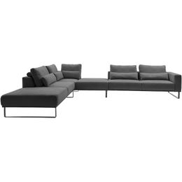 Musterring Ecksofa &raquo;JustB! PM100 bequem, modern, elegant und viel Platz, bodenfrei&laquo; mit Zwischenhocker, wahlweise mit Funktion und Kissen, Ma&szlig;e 290 x 398 grau 85
