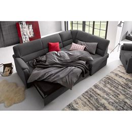 Sit & More sit&more Ecksofa &raquo;Pisa L-Form&laquo; mit Federkern, wahlweise mit Schlaffunktion grau NaturLEDER (echtes Rindsleder), Korpus in Kunstleder SOFTLUX ;Luxus-