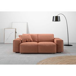 Home Affaire 2-Sitzer &raquo;Glimminge auch in Breitcord + Feincord + Easy care-Bezug&laquo; besondere Kedern&auml;hte,, Zierkissen braun 100% Polyester B/H/T: 194cm x