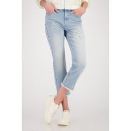 monari Damen 7/8-Hose &raquo;Hose Greta short Schmuck&laquo; Regular fit mit Schmuckdetails 40, N-Gr