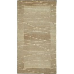 LUXOR living Wollteppich &raquo;Lineo, handgekn&uuml;pft&laquo; rechteckig 14 mm H&ouml;he Nepalteppich, reine Wolle, mit Bord&uuml;re, Wohnzimmer beige Schurwolle B : 250cm 1 