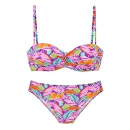 VIVANCE BY LASCANA Set: B&uuml;gel-Bandeau-Bikini 'Kiki' violett Gr. 36 Cup C. Mit Zierperlen. Mit Seitlichen St&auml;bchen Und Mit B&uuml;gel
