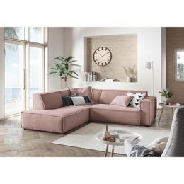 3C Candy Ecksofa &raquo;Matteo in elegant, kubischer Formensprache, bequem, L-Form&laquo; mit auff&auml;lliger Kedernaht, Cord-Bezug, Lounge-Charakter, OTTOs Choice 