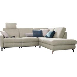 3C Candy Ecksofa &raquo;Mainau modern und elegant, mit gutem Sitzkomfort, Breite 257cm, L-Form&laquo; wahlweise mit elektrischer Relaxfunktion, Federkern grau 