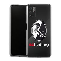 DeinDesign Xiaomi Redmi Note 10 5G Handy Silikon H&uuml;lle Case transparent Handyh&uuml;lle Sc Freiburg Lettering Logo Silikon Case