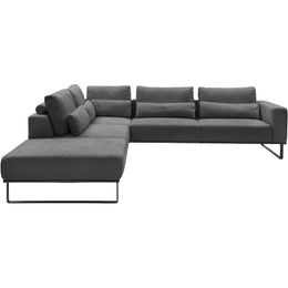 Musterring Ecksofa &raquo;JustB! PM100 Federkern & Kaltschaum, bequem, Breite 308cm, L-Form&laquo; mit Sitztiefenverstellung und Kissen, mit Metallkufe, Ma&szlig;e 290x308 cm grau