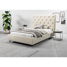 Home Affaire Polsterbett &raquo;Maxime, in 4 Breiten bis 200cm, auch in Leder&laquo; Kopfteilh&ouml;he 143 cm, belastbar bis 280 kg, auch in &Uuml;berl&auml;nge 220cm beige 94% 
