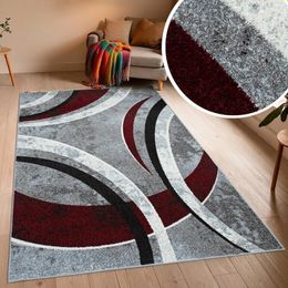 OTTO home Teppich &raquo;Flow, geometrisches Design&laquo; rechteckig 9 mm H&ouml;he grafisch, abstrakt, elegant, Wohnzimmer, Schlafzimmer rot Kunstfaser B : 200cm 1 