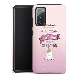 DeinDesign Galaxy S20 FE 5G Handy Panzer Handyh&uuml;lle robuste Outdoor H&uuml;lle Schutzh&uuml;lle gl&auml;nzend Glitzer Statement Einhorn Tough Case