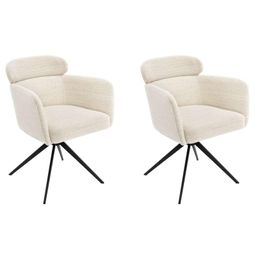 OTTO home Esszimmerstuhl &raquo;Isarco&laquo; () 2 Stk.360&deg; Auto R&uuml;ckkehr, gepolsterte R&uuml;ckenlehne, Armlehne und Sitzfl&auml;che beige Stoff B/H/T: 59cm x 81cm x 