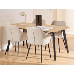 ACTONA GROUP Esszimmer-Set &raquo;Essgruppe, Speisetisch mit Wohnzimmerst&uuml;hlen&laquo; Set, 1x Tisch + 4x St&uuml;hle, 5 Stk. tlg. schwarz Polyester B/H/T: 160cmcm x 