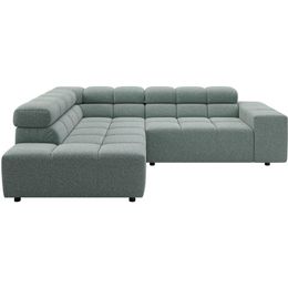 Home Affaire Ecksofa &raquo;Ancona, Ecksofa, incl. Kopfteilverstellung, Breite 249 cm, L-Form&laquo; wahlweise elektrische Sitztiefenverstellung gr&uuml;n 100% 
