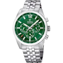 Festina Herren Chronograph &raquo;Timeless Chronograph&laquo; Quarzuhr, Armbanduhr, Herrenuhr, Edelstahlarmband, analog, Tag Einheitsgr&ouml;&szlig;e