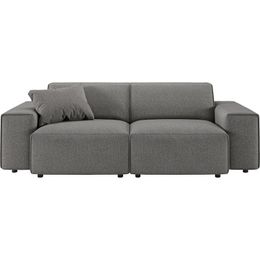 Home Affaire 2,5-Sitzer &raquo;Glimminge auch in Breitcord, Feincord + Easy care-Bezug&laquo; besondere Kedern&auml;hte, Zierkissen grau 100% Polyester B/H/T: 214cm x 