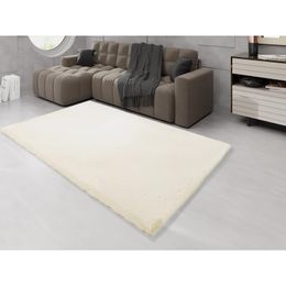 OCI DIE TEPPICHMARKE Hochflor-Teppich &raquo;ALISSA, Fell Haptik&laquo; rechteckig 38 mm H&ouml;he Kuschelig softer weicher Flor, Kaninchen Fell Haptik, getuftet beige