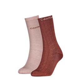 Calvin Klein Herren Socken &raquo;CK WOMEN SOCK 2P DROPNEEDLE PATTERN&laquo; 2 Paar rosa Einheitsgr&ouml;&szlig;e