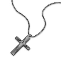 Police Herren Kette mit Anh&auml;nger &raquo;Contorto Kreuz&laquo; silber Edelstahl, L: 55 B: 1,5mm