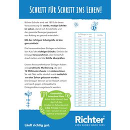 Richter Jungen Hausschuh &raquo;Matz&laquo; Halbschuh, Kinderschuh, Kontrastbes&auml;tzen, Gr&ouml;&szlig;enschablone zum Download blau 26