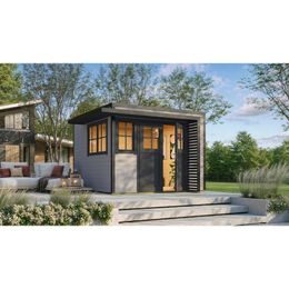 Weka Gartenhaus &raquo;Amberley&laquo; verschiedene Farben grau Massivholz Fu&szlig;boden im Gartenhaus, ohne Dacheindeckung