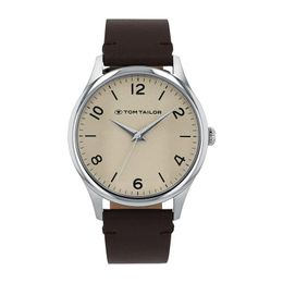 Tom Tailor Herren Tom Tailor Quarzuhr Armbanduhr, Herrenuhr, Lederarmband, analog braun Einheitsgr&ouml;&szlig;e