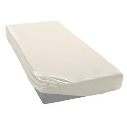 Elegante Spannbettlaken &raquo;Uni Zwirn-Jersey&laquo; aus hochwertigem Garn wei&szlig; Mako-Jersey, Obermaterial: 97% Baumwolle, 3% Elasthan 1 Stk., Mako-Jersey, 100x190-200 