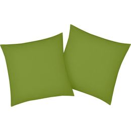 bellana Kissenbezug &raquo;Mako-Jersey-Exclusiv&laquo; aus reiner Baumwolle gr&uuml;n Baumwolle, Obermaterial: 100% Baumwolle B/L: 40cm x 40cm, 2 Stk., Baumwolle