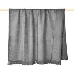 Pad Wohndecke &raquo;SYDNEY1&laquo; Bestseller mit Fransen-Design und gro&szlig;er Farbvielfalt grau Mischgewebe B/L: 150cm x 200cm