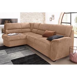 Sit & More sit&more Ecksofa &raquo;Pandora, L-Form, B: 251 cm, Bettfunktion & Bettkasten w&auml;hlbar&laquo; Frei im Raum stellbar, Federkernpolsterung, komfortable Sitzh&ouml;he 45 