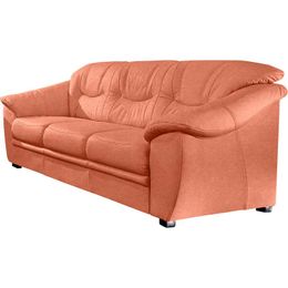 Sit & More sit&more 3-Sitzer &raquo;Savona, B: 198 cm, Federkern, Komfortsitzh&ouml;he 46 cm&laquo; optional Schlaffunktion, Liegefl&auml;che 190x137cm, Stoff- & Lederauswahl orange 