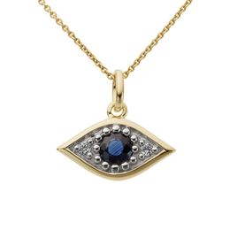 Firetti Damen Kettenanh&auml;nger &raquo;Schmuck Geschenk Gold 333 Halsschmuck Anh&auml;nger Halskette Auge&laquo; mit Saphir - mit Brillanten bunt 0,02 P2 = erkennbare 