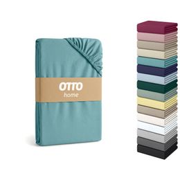 OTTO home Spannbettlaken &raquo;Cremona, Basic & Premium Qualit&auml;t mit Elasthan&laquo; Bettlaken f&uuml;r Matratzen von 20-25 cm H&ouml;he, 96% Baumwolle & 4% Elasthan blau 