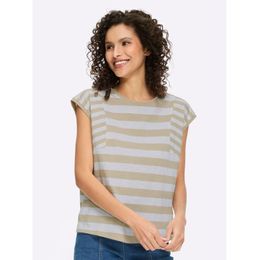 Heine Shirt in sand-wei&szlig;-gestreift | Gr.: 40