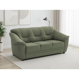 Sit & More sit&more 3-Sitzer &raquo;Savona, B. 198cm, Federkern, opt. mit Schlaffunktion, Sitzh. 46cm&laquo; mit Federkern gr&uuml;n B/H/T: 198cm x 90cm x 90cm, Flachgewebe LINO,
