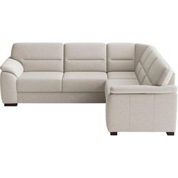 Sit & More sit&more Ecksofa &raquo;Montego L-Form, B: 256 cm, gro&szlig;e Stoffauswahl, Komfort Sitzh&ouml;he 46cm&laquo; wahlweise mit Schlaffunktion und Schubkasten beige 100% 