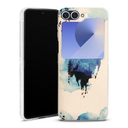 DeinDesign Galaxy Z Flip 7 FE Handy Hard Case Schutzh&uuml;lle transparent Smartphone Handy H&uuml;lle Graphic Wolf Illusion Hard Case